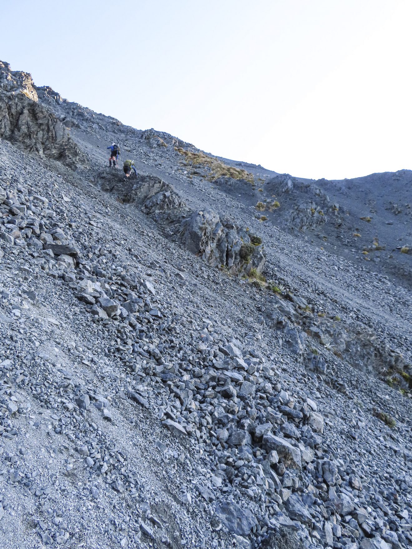 On-the-scree-slope – Wellington Tramping and Mountaineering Club