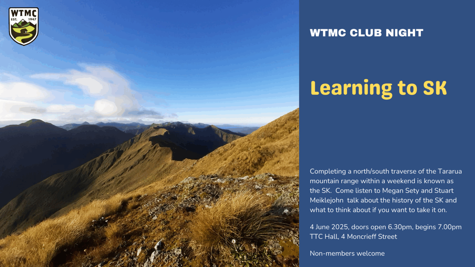 Learning to SK: the Tararua’s most infamous traverse | WTMC Club night ...